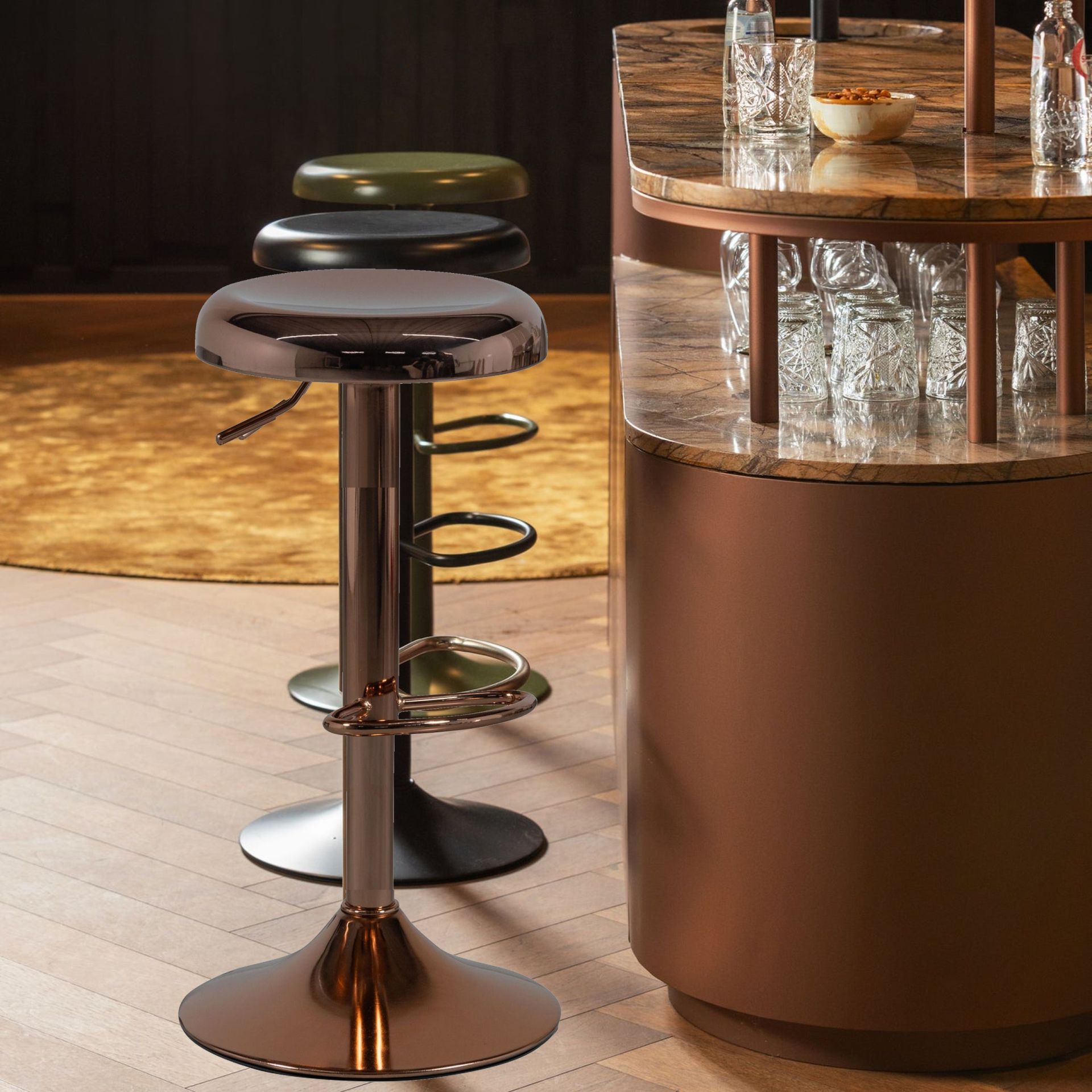 Retro Barhocker Isaac Metall höhenverstellbar verschiedene Farben